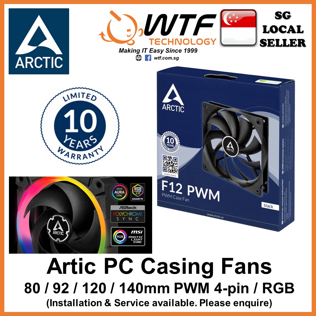 [SG Warranty] Arctic Computer PC Case Casing PWM RGB ARGB DC Power Fan ...