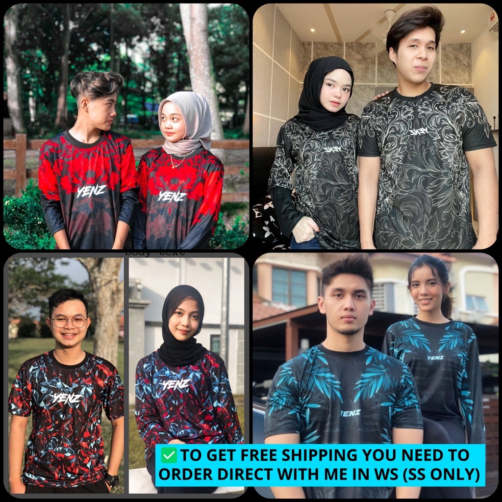 2022 READY STOCK T-SHIRT BAJU COUPLE YENZ Exclusive Short Sleeve (Couples Set - Family Set - Men ...