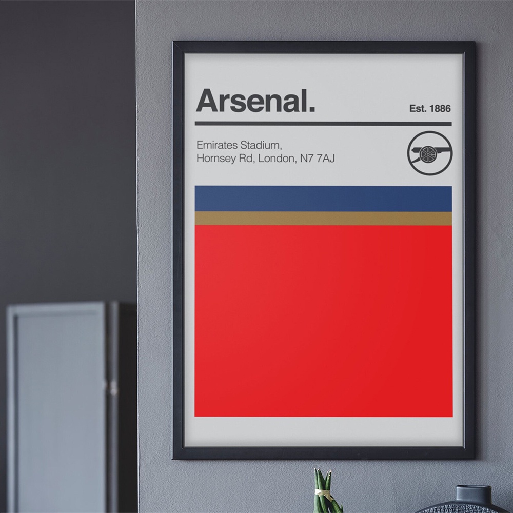 Arsenal Retro Style Pantone Canvas Poster Prints London Abstract Red ...