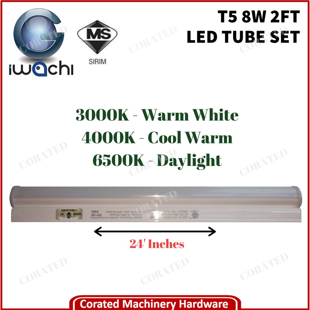 [CORATED] *10PCS PER SET* IWACHI T5 8W 2FT Led Tube Set ( SIRIM ) | Shopee Singapore