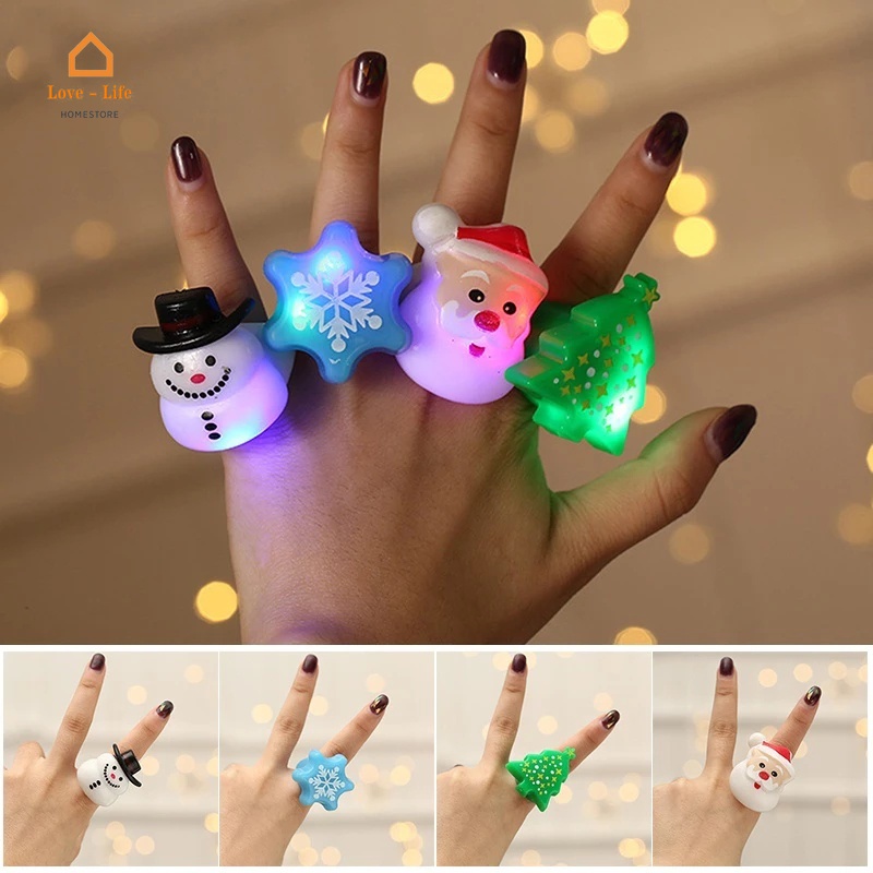 Kids and Adults Luminous Christmas Rings/ Cute Xmas Party Small Gift ...