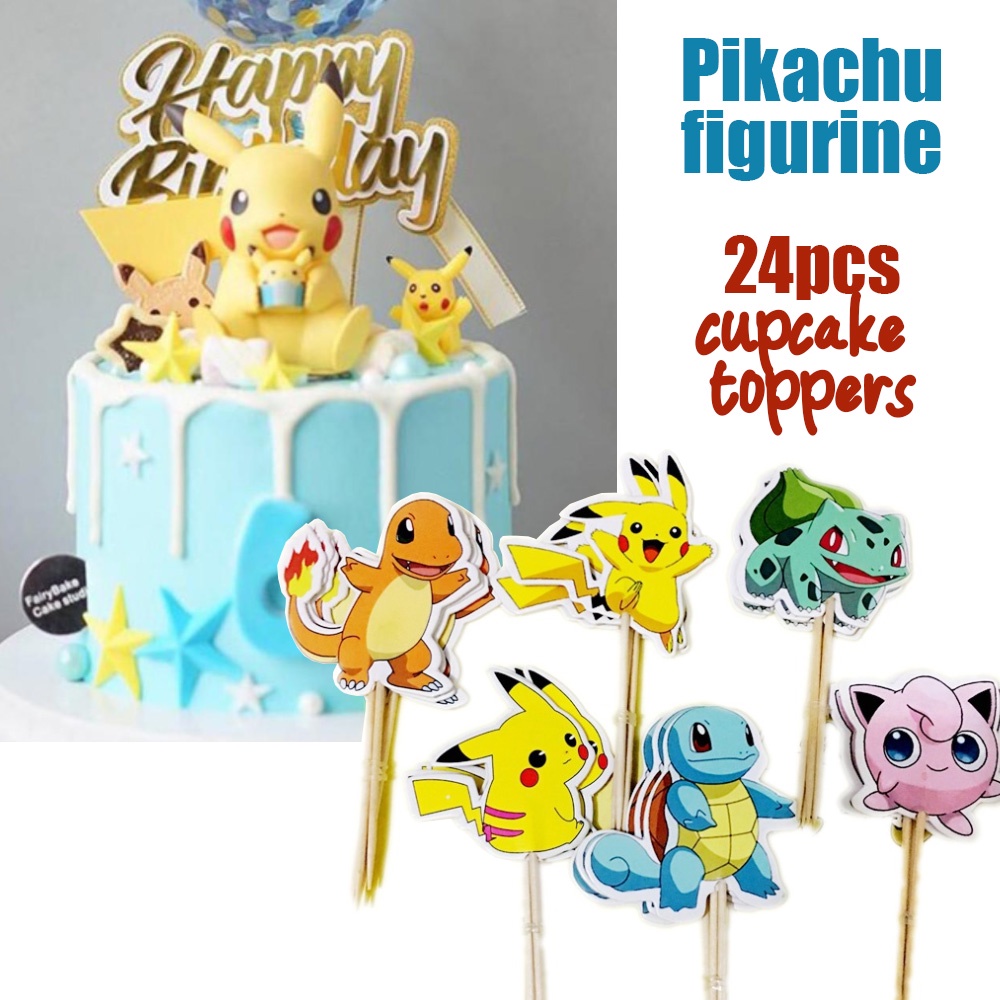 Pikachu toy figurine yellow birthday cake topper | Shopee Singapore