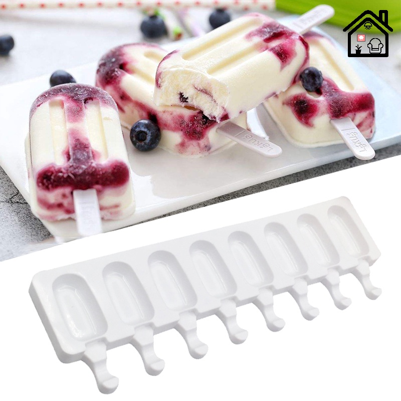 8-Cavity Baking Mini Ice Cream Molds/Cakesicle Mold for DIY Ice Pops ...
