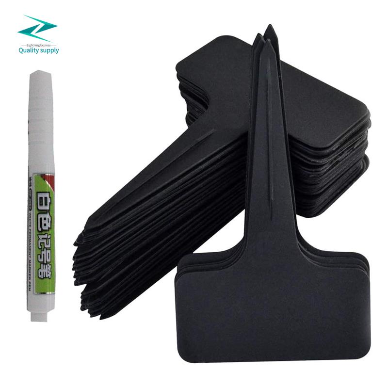 Hot Sales 101Pcs/Set Black Plant Labels Water T-Types Plant Tag ...