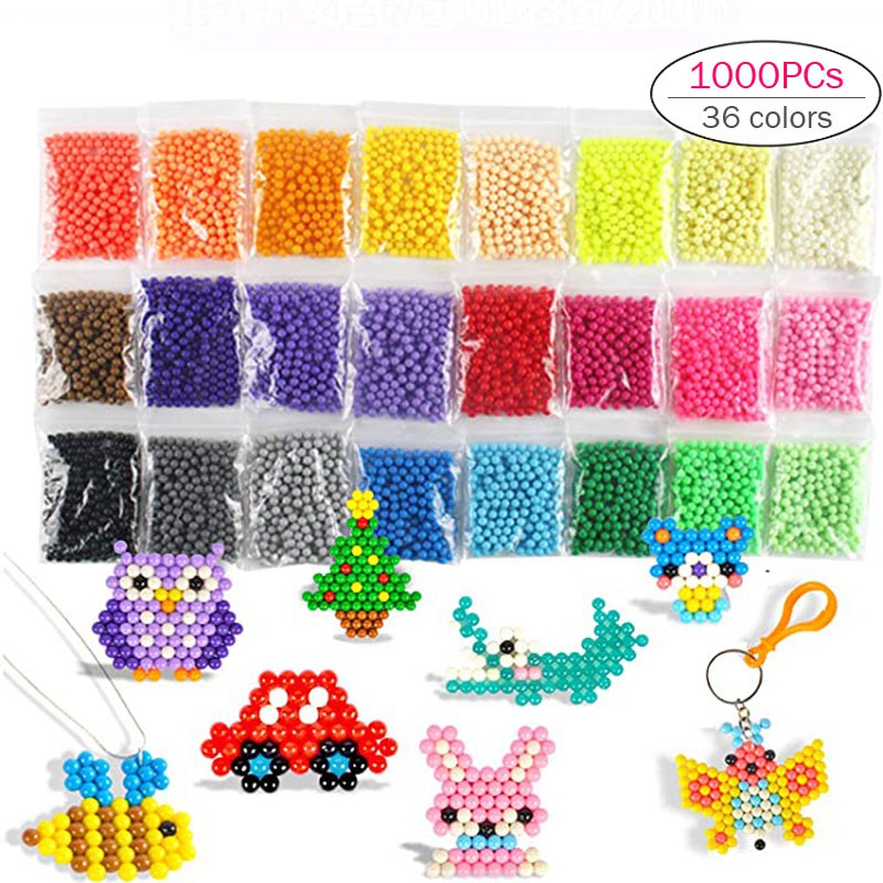 1000PCs Magic Water Sticky Beads Aqua Beads Children 36colors OPP Bags ...