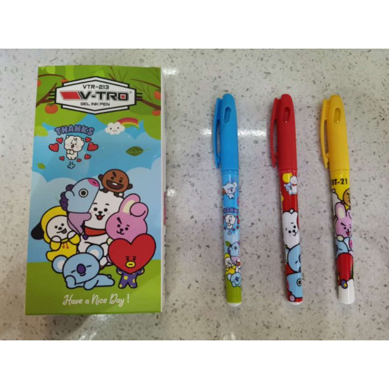Bts BT21 Gel Pen (1 dozen = 12 pcs) | Shopee Singapore