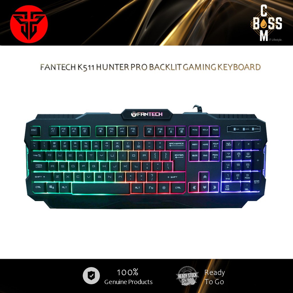 FANTECH K511 HUNTER PRO BACKLIT GAMING KEYBOARD (104 KEYS/MULTIMEDIA/19 ...