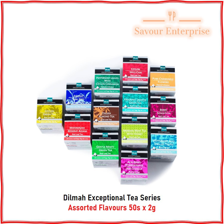 Dilmah Exceptional Tea // Assorted Flavours // 50 sachets x 2g | Shopee ...