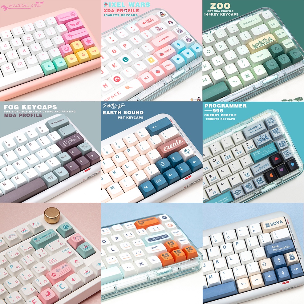 PBT Mechanical Keyboard Keycaps XDA/MDA/Cherry Profile For 108/98/87/84 ...