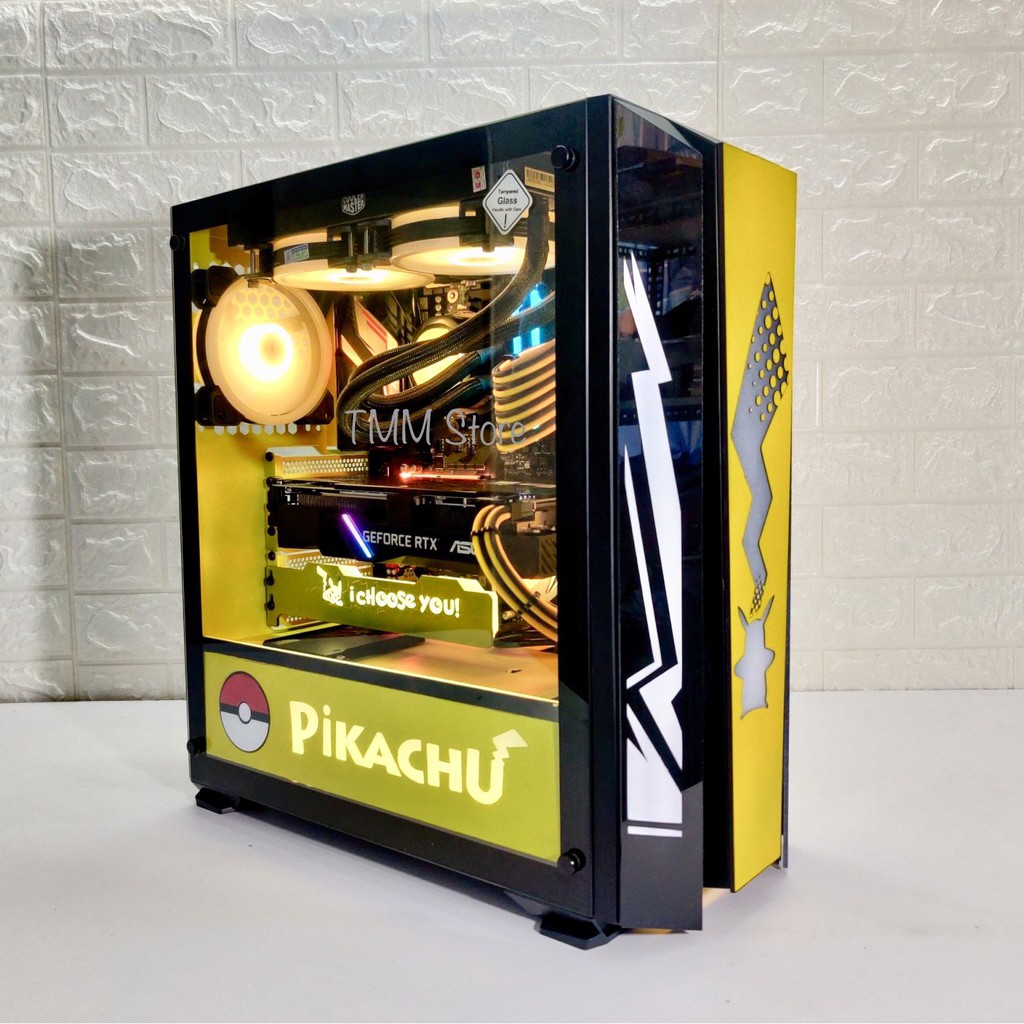 Rgb cover PC case (Pikachu PC case decoration) | Shopee Singapore