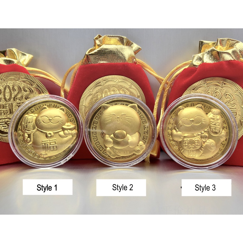 Fortune Cat Gold Coin Angbao Cute Angbao CNY Red Packet 2022 | Shopee ...