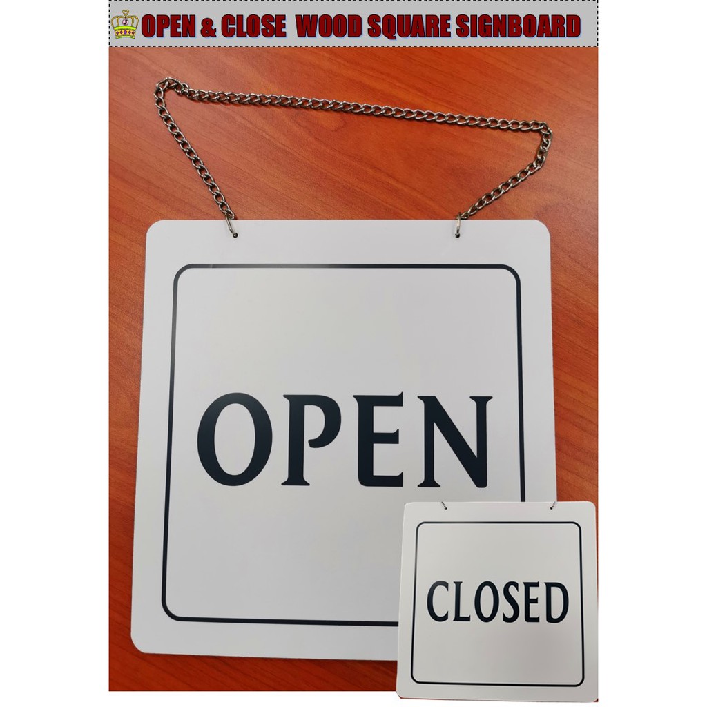 Open And Close Wood Square Sign Board | Shopee Singapore