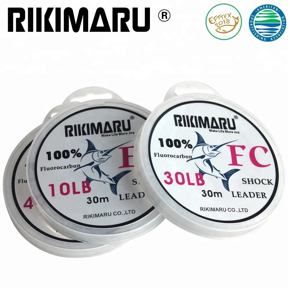 RIKIMARU "Tuna Pure Fluoro" 100% Fluorocarbon 30m Rice White Shock ...