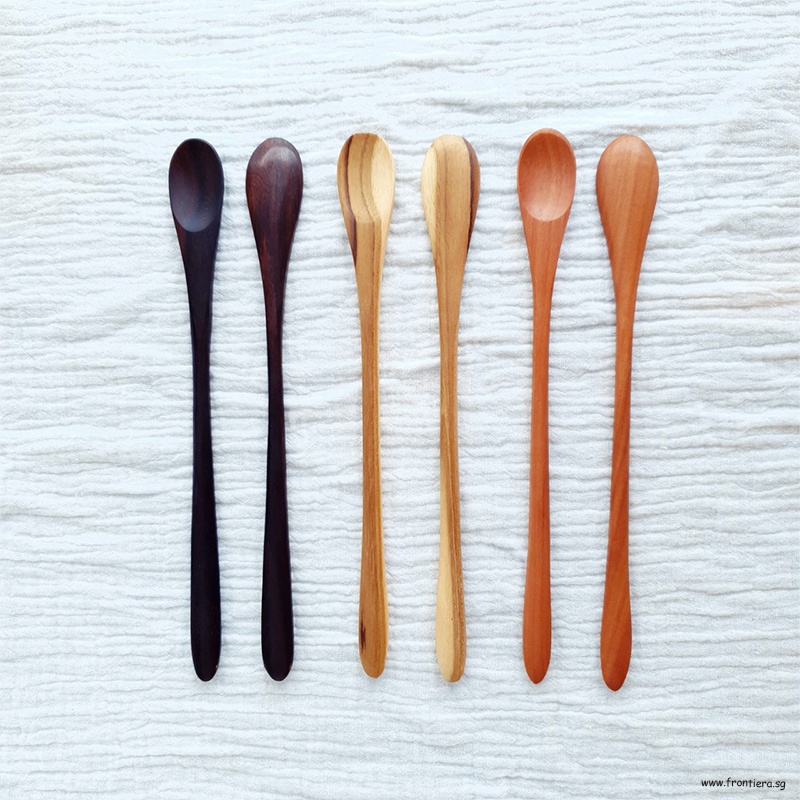 [Muod] Wooden Long Drink Spoon 200mm [𝗦𝗲𝘁 𝗼𝗳 𝟮] (3-Types) | Shopee ...