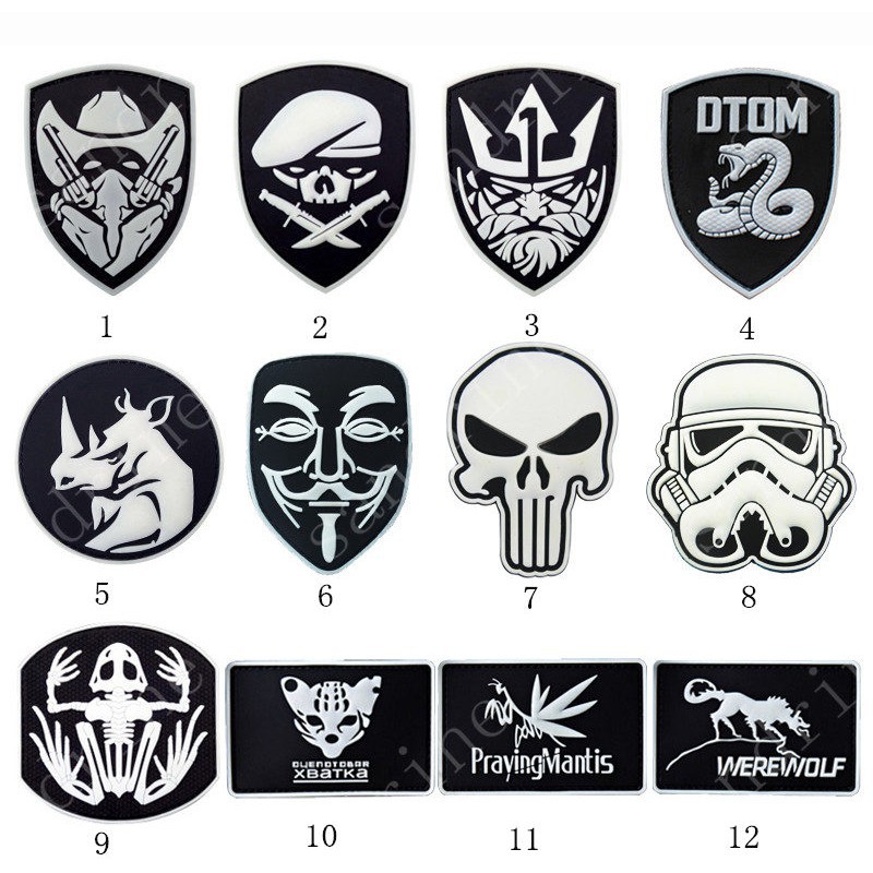 Luminous Warrior DTOM Wolf PVC patch the tactical military velcro patches badges | Shopee Singapore
