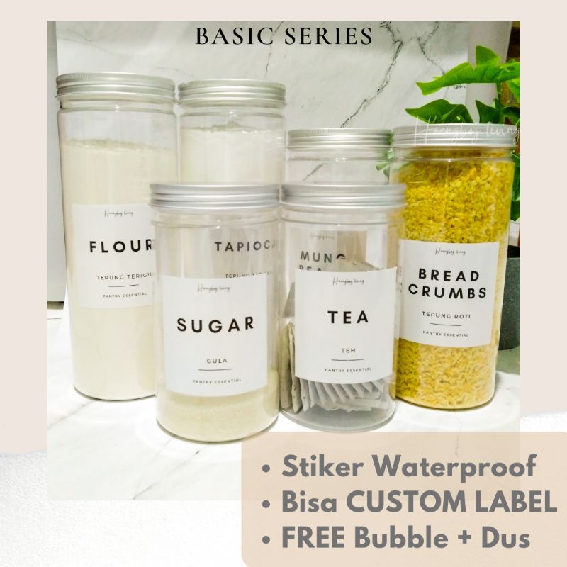 Plastic Jar For Flour Sugar Container Free Sticker Label Aesthetic ...