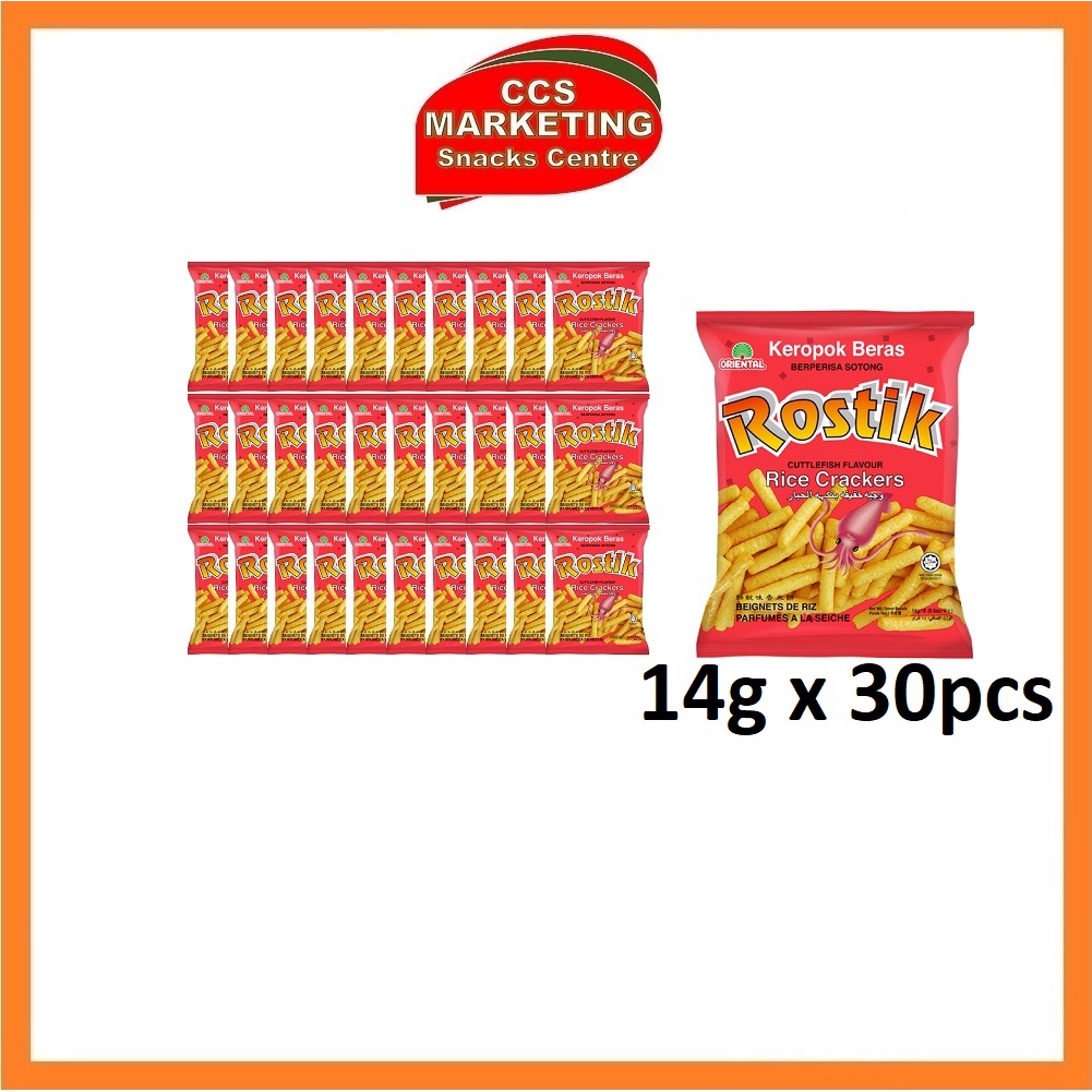 CCS Oriental Rostik Rice Crackers Cutterfish Flavour ( 14g x 30pcs ...