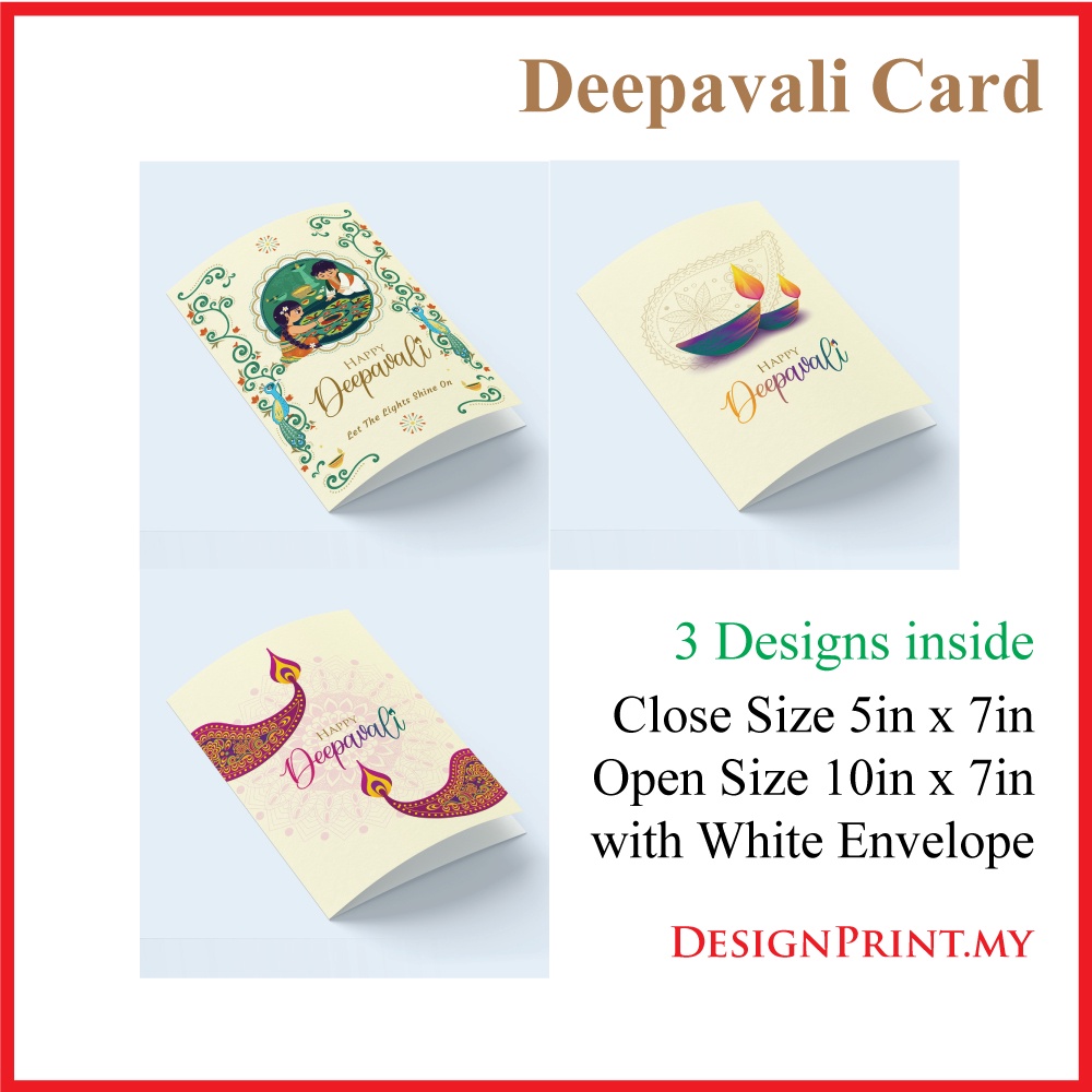 Deepavali Card Diwali Card printed on Metallic Card, with shiny ...