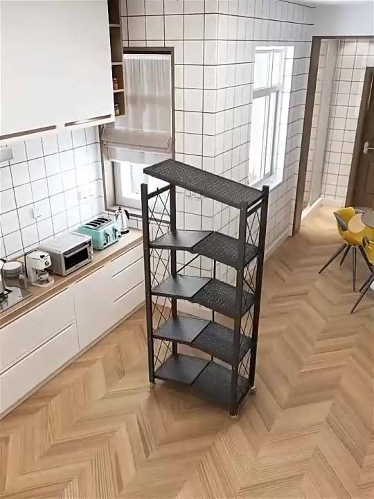 [SG STOCK] foldable kitchen storage rack 3 / 4 / 5 foldable storage ...