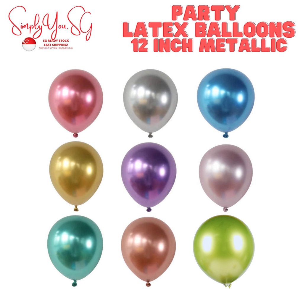 [SG SELLER] 5PCS Party Birthday Latex Balloons Metallic Colour - SG ...
