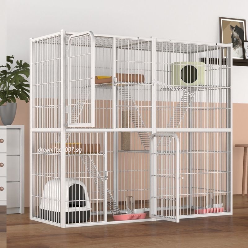 Cat Cage Cat Villa Large Space Cat House | Shopee Singapore