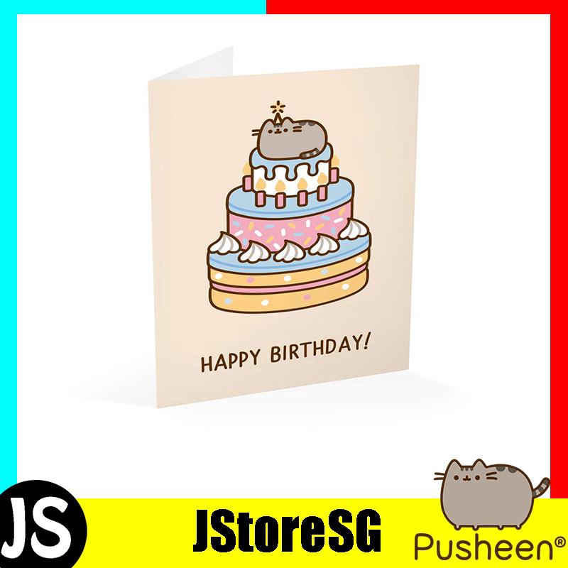 Pusheen Greeting Card Birthday with Giant Cake | Shopee Singapore