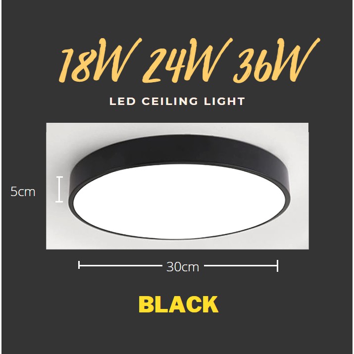 TML Black White Green LED Nordic Minimal Ceiling Light - Daylight Warm ...