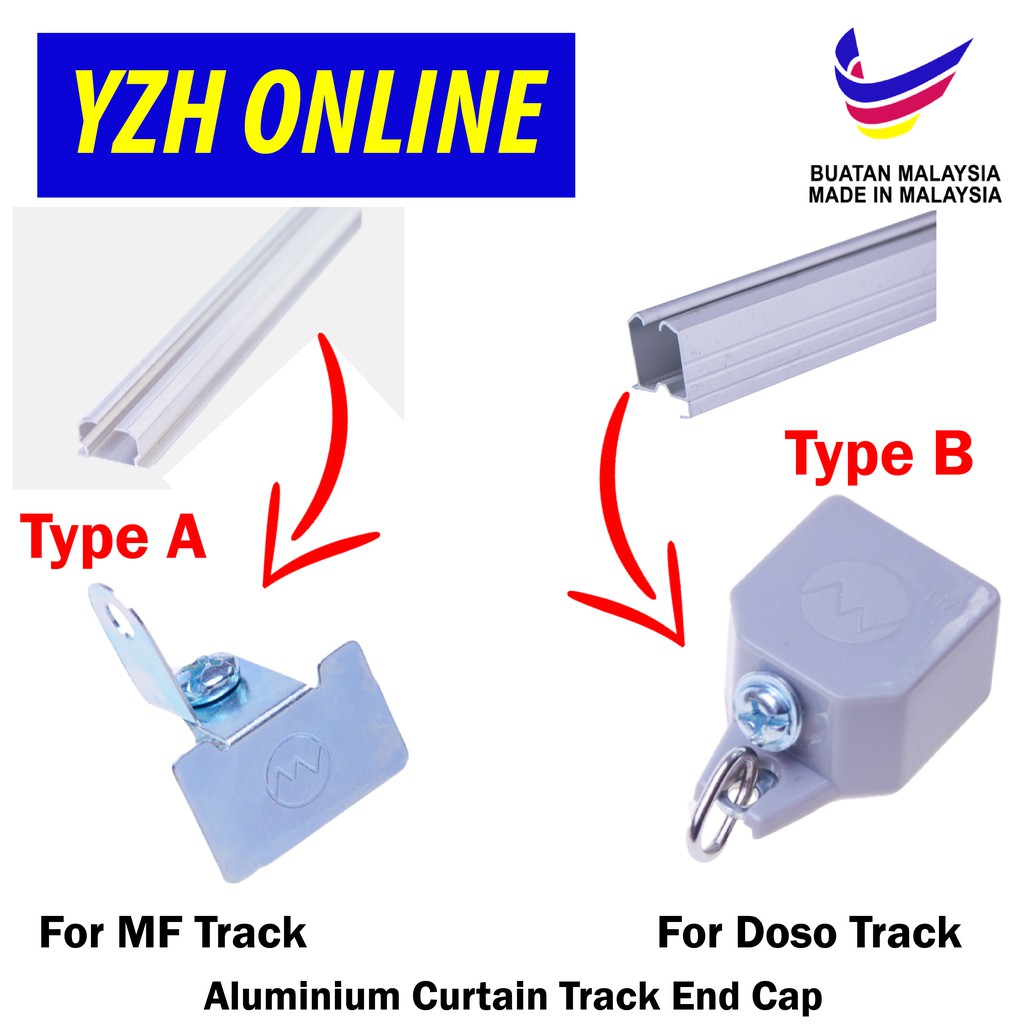 Aluminium Curtain Track End Cap / Penutup batang langsir MF End Cap ...