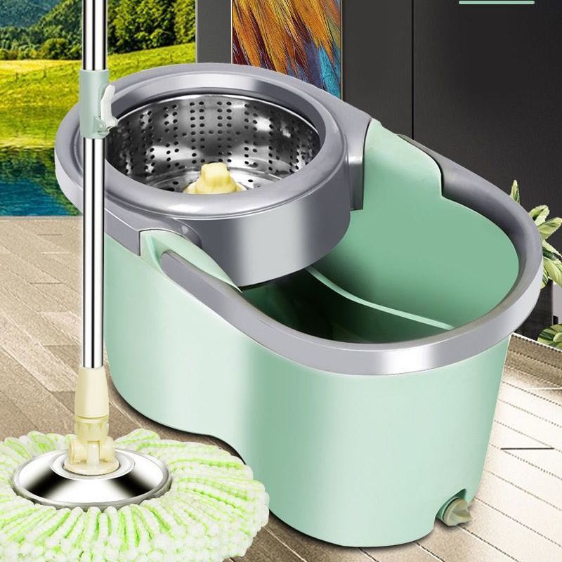 Thickened Double Drive Mop Bucket Rotating Stainless Steel Spin-Dry Mop ...