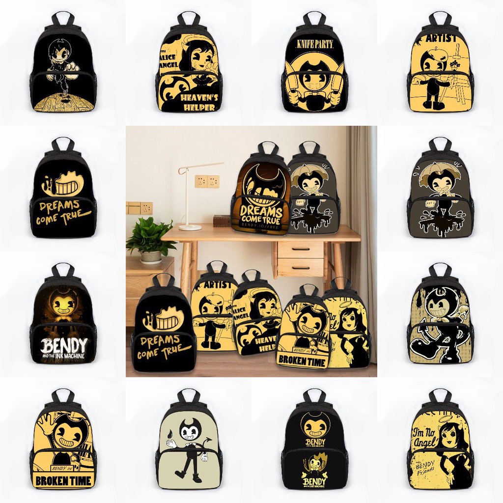 The And Bendy Ink Machine Backpack Kids Pupils Scholbag Bag Travel ...