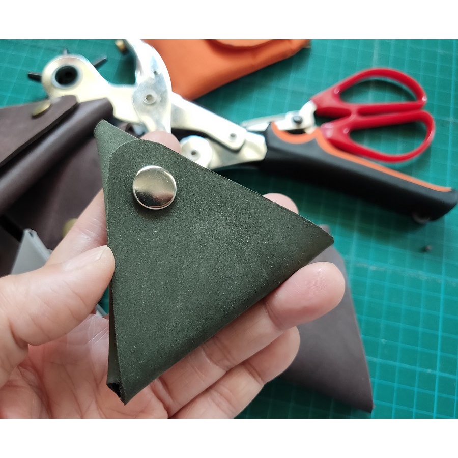 Handmade Real Leather Triangular Coin Pouch Birthday Christmas ...