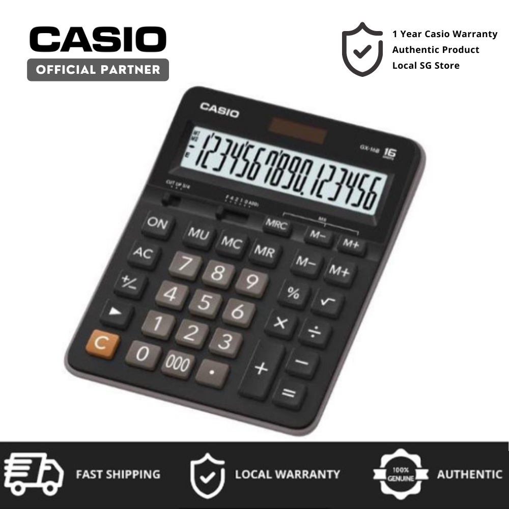 Casio GX-16B Desktop 16 Digits Calculator With Dual Power with Extra ...