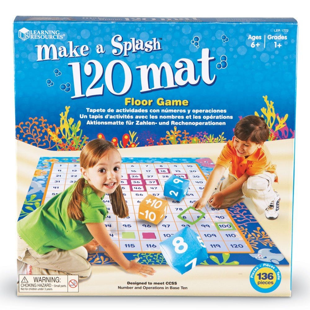 Learning Resources LER1772 Make a Splash 120 Mat Floor Game - Maths ...