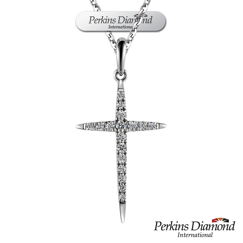 PERKINS Birkins-Cross Series 14K Gold Diamond Necklace | Shopee Singapore
