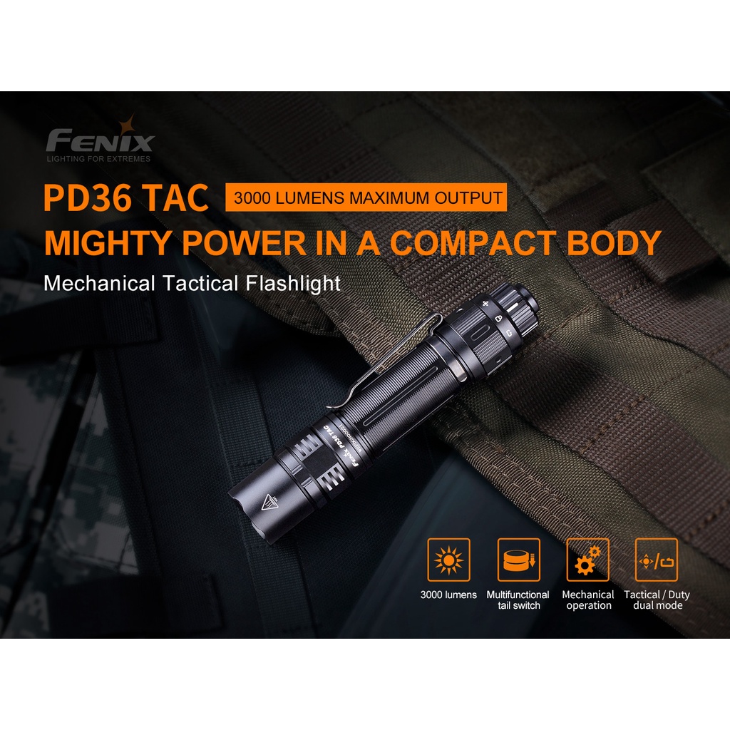 Fenix PD36 Tac Mechanical Tactical Flashlight | Shopee Singapore