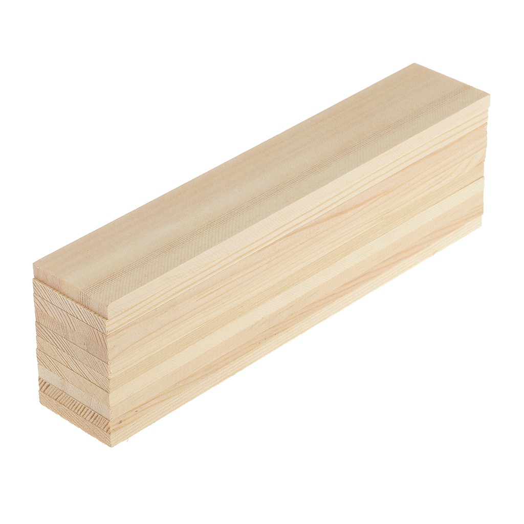 10 Pieces 20cm Natural Wood Rectangle Board Panel for Arts Craft ...