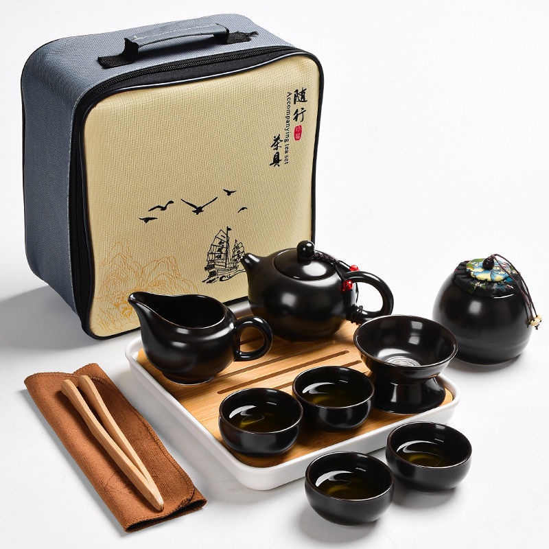 🔥Free shipping🔥Chinese Tea Set Portable Travel Tea Cup Set Ceramic Kung ...