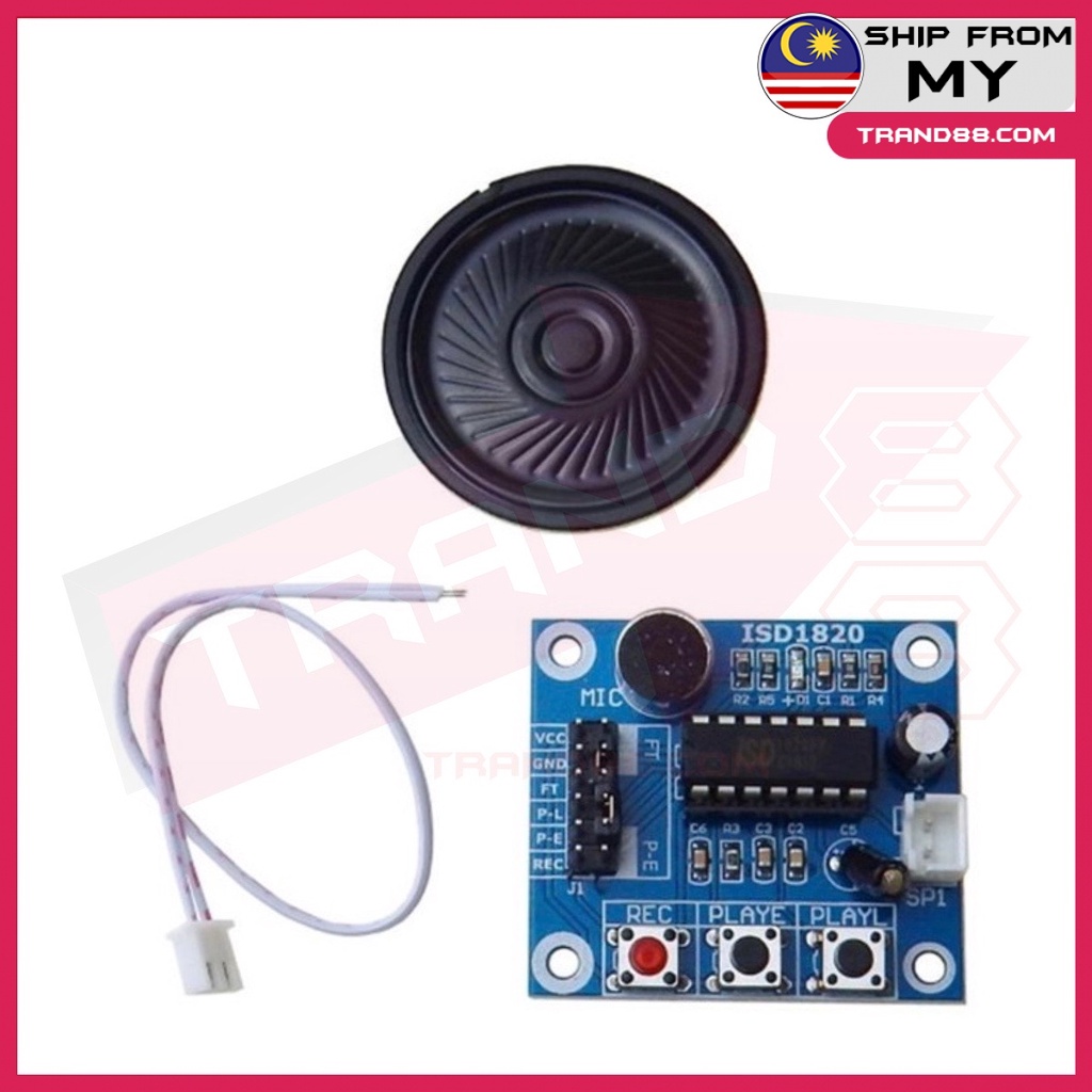 Arduino Voice Record Sound Module ISD1820 with speaker | Shopee Singapore