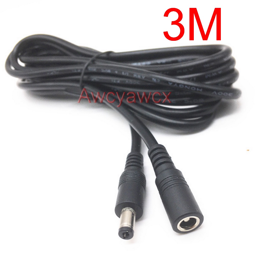5.5mm x 2.1mm Power Extension Cable 3M 300cm 9FT CCTV LED LCD DC Jack ...