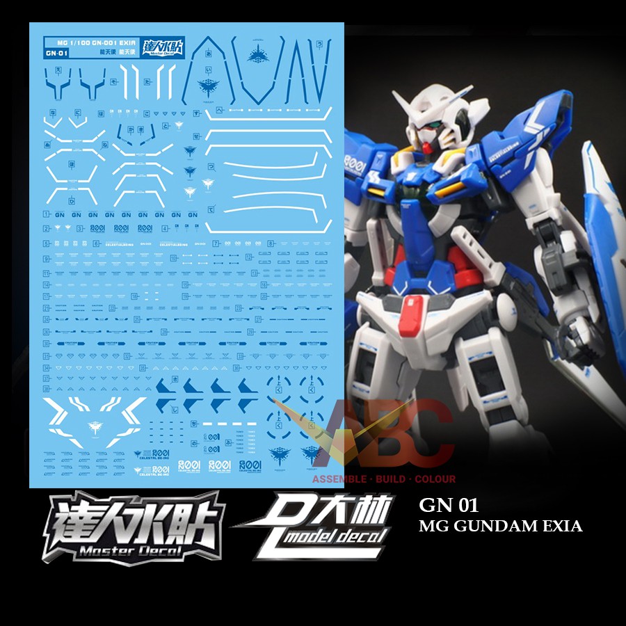 [Dalin] Waterslide Decal-GN01 MG 1/100 Exia GN-001 Model Kit Water ...