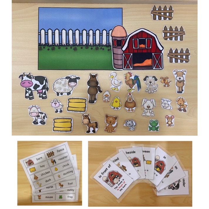 ON THE FARM - Felt story board vocabulary activities (with farm animals ...