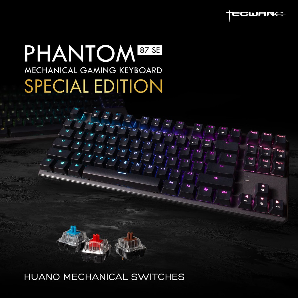 Tecware Phantom 87 SE RGB Mechanical HUANO Switch Keyboard | Red ...