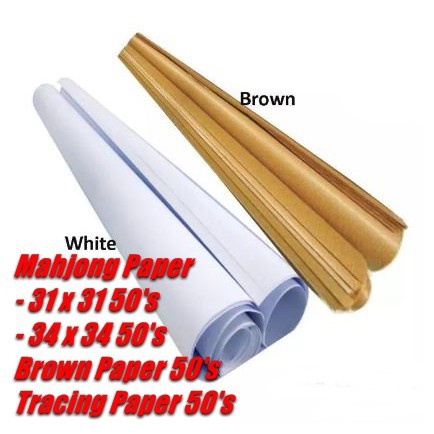 JH 50's Mahjong / Majong White Paper / Brown Kraft Paper Kertas Majong ...