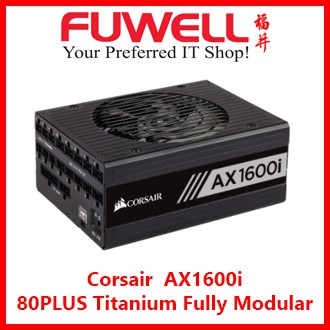 Corsair AX1600i 1600W 80PLUS TITANIUM Fully Modular PSU [ 10 YEAR ...