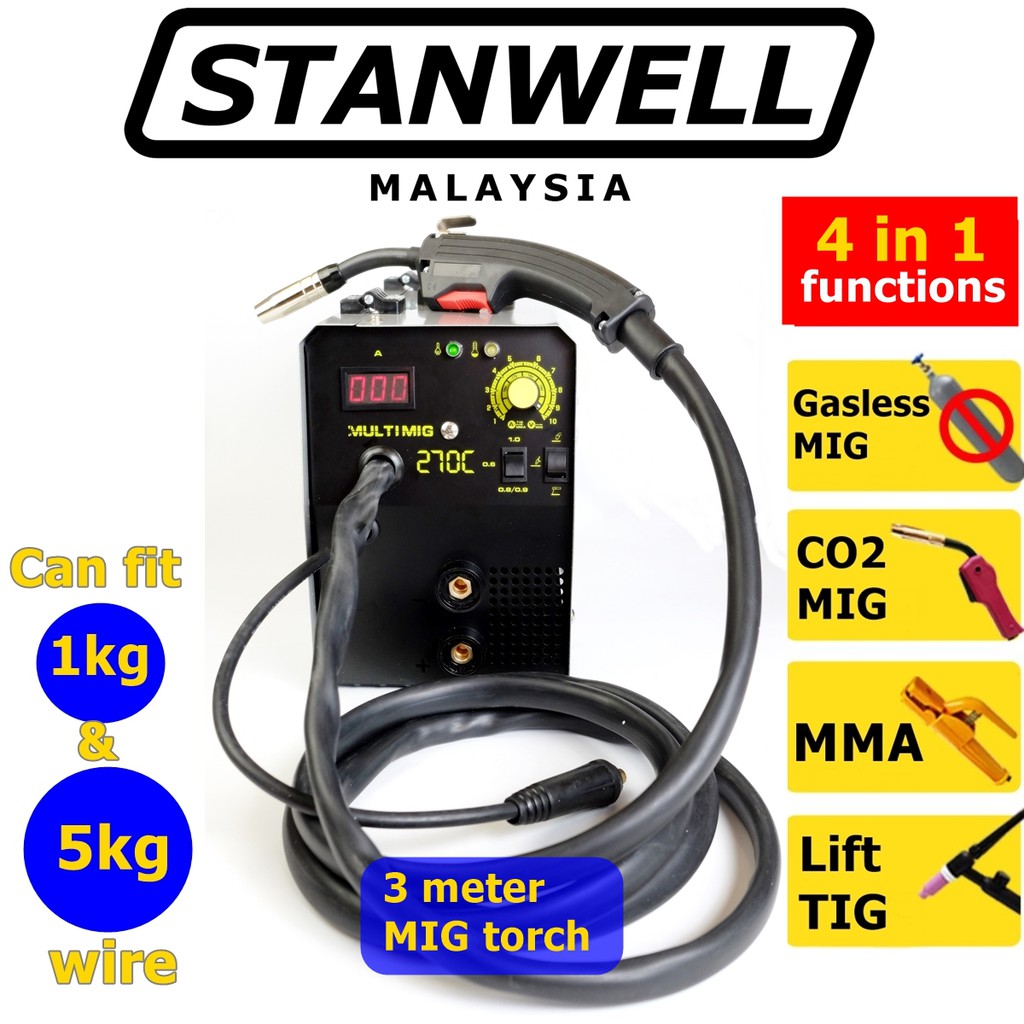 Multi MIG 270C Welding Machine 4 in 1 (Gasless MIG, CO2 MIG, MMA & Lift TIG) | Shopee Singapore