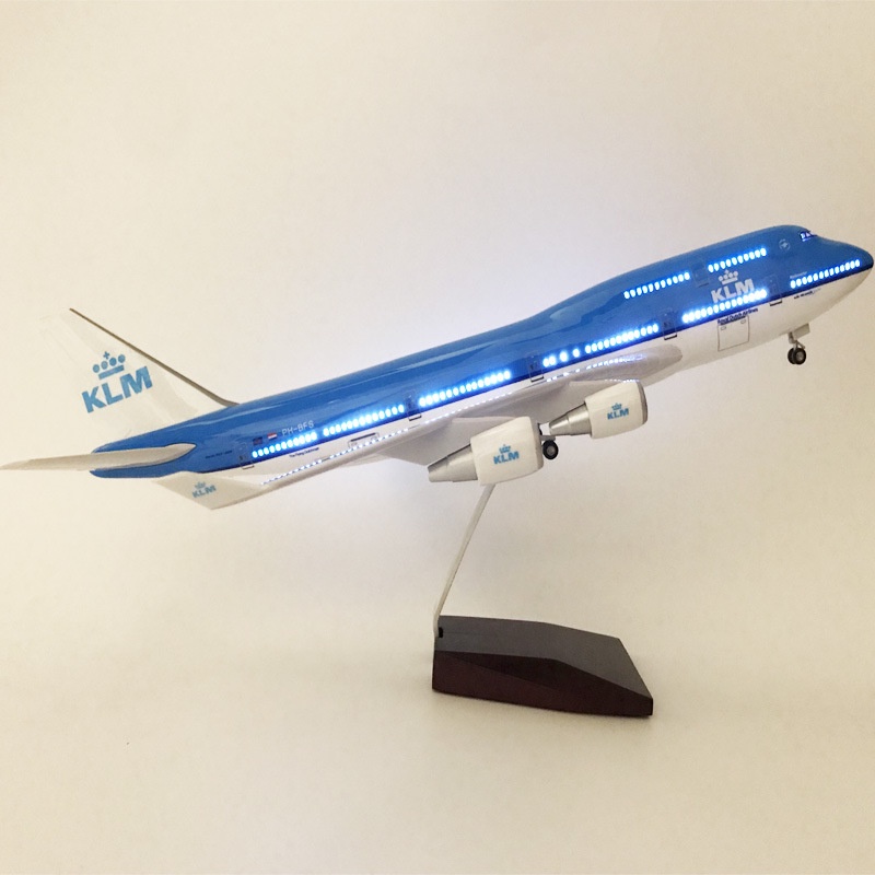KLM Boing 747 Airplane Model Size 47 cm. With Wheels There Is A Light ...