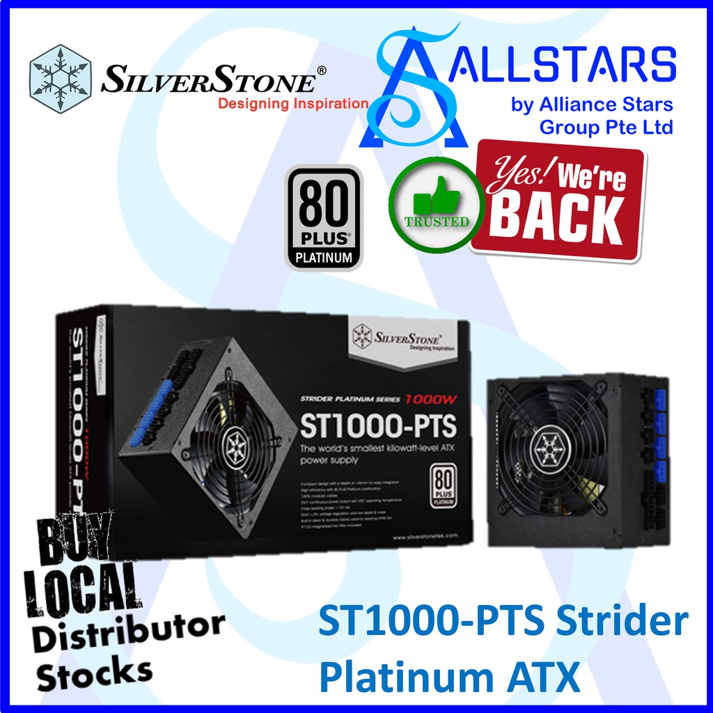 Silverstone ST1000-PTS 1000W Strider Platinum 80+Platinum ATX Power ...