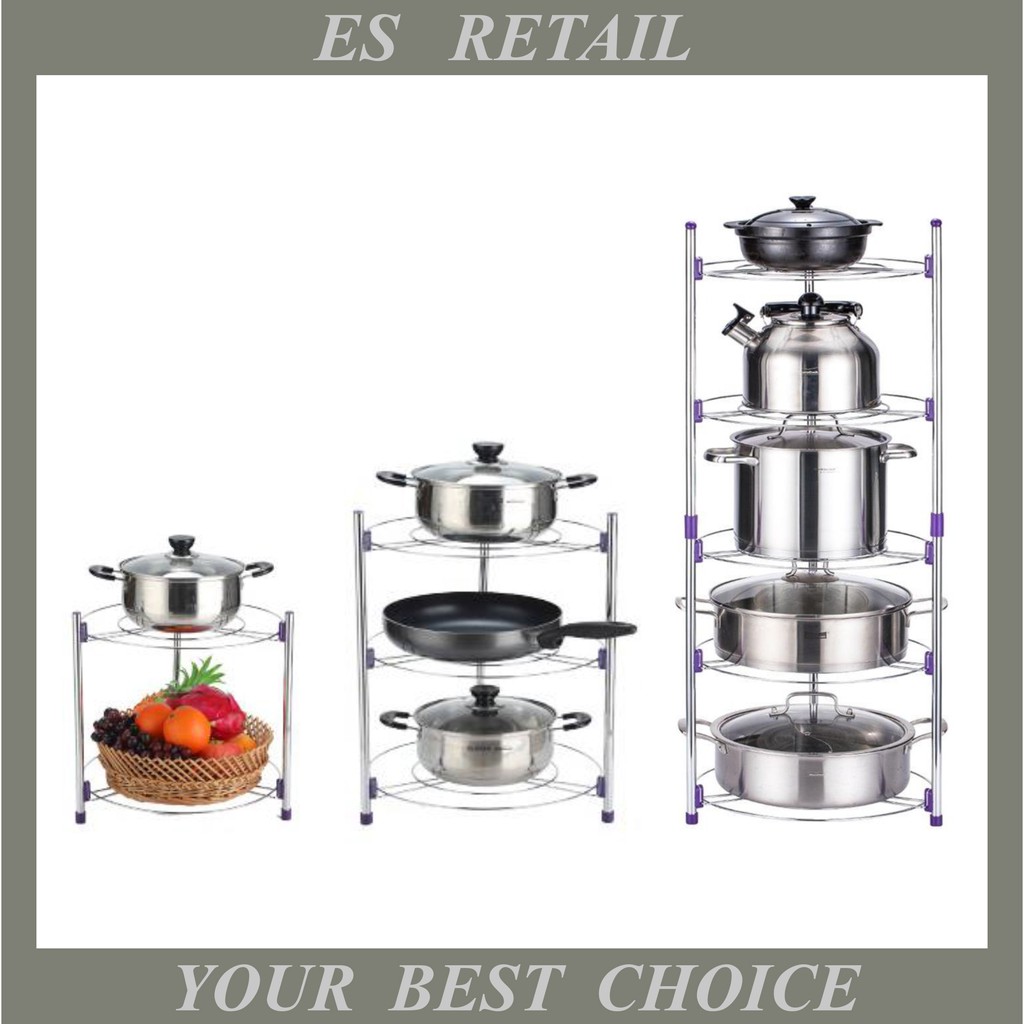 Round pot rack cooking pot rack Kitchen rack Wok rack Organiser rack ...
