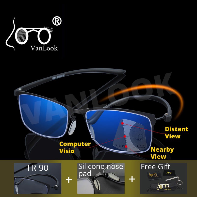 Multifocal Progressive Reading Glasses Computer for Reader Men Sight ...
