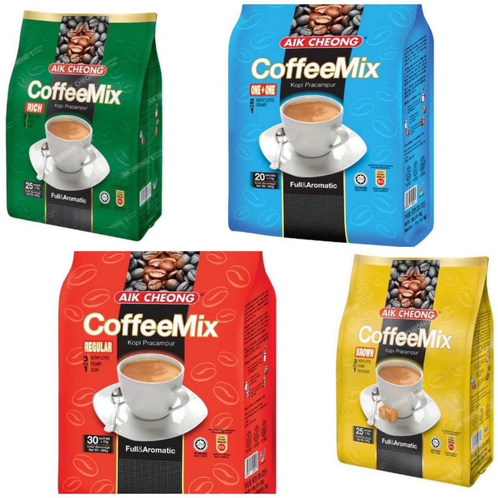 Aik Cheong Instant Coffee Mix 3in1 Regular/rich/brown sugar/no sugar | Shopee Singapore